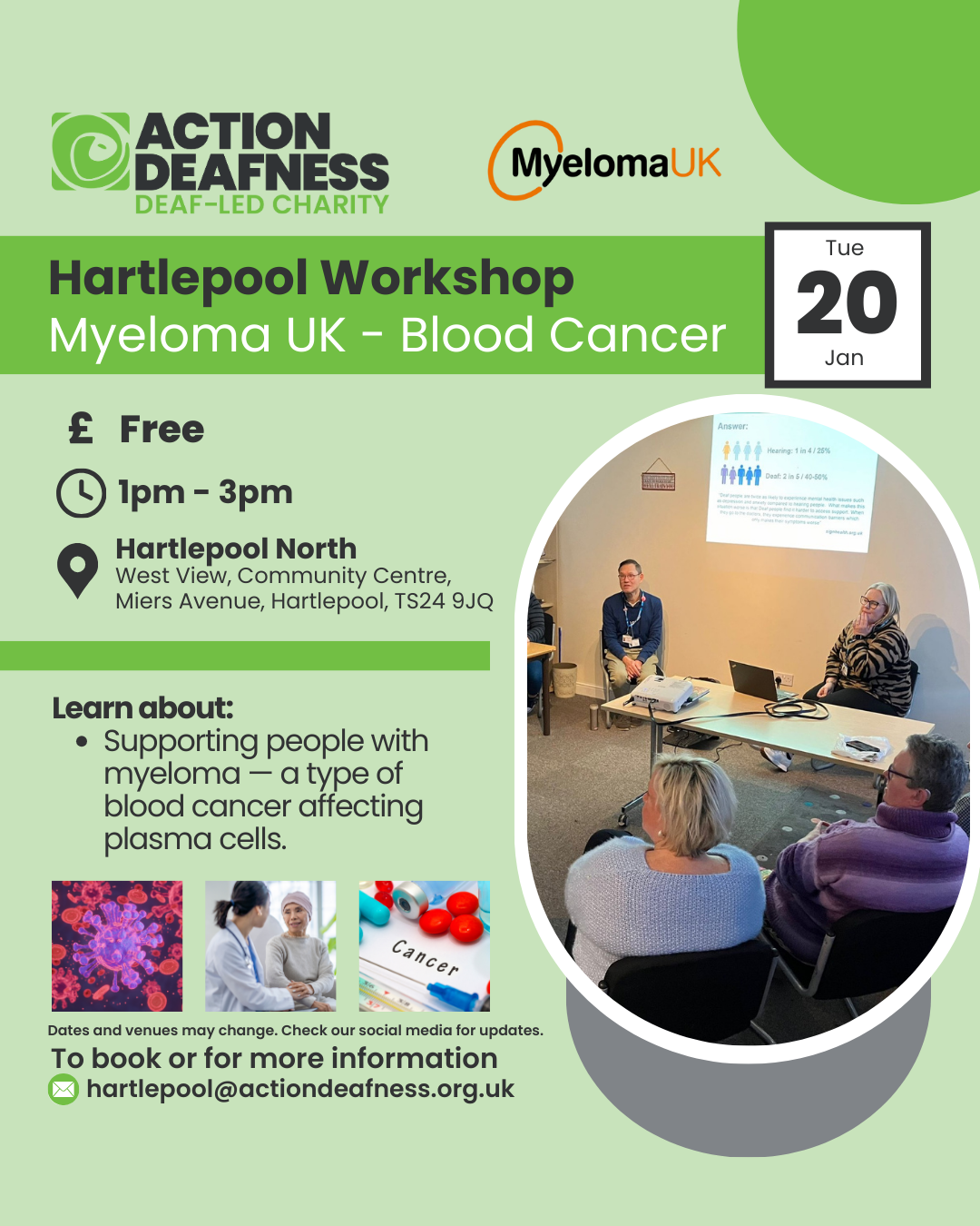 Hartlepool Workshop - Myeloma - Action Deafness - Deaf-led UK Charity